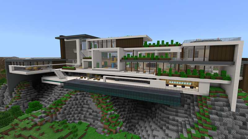Modern Hillside Mansion by 4KS Studios (Minecraft Marketplace Map ...